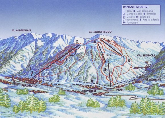 Mappa delle piste Pragelato